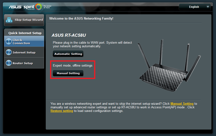 ASUS RT-AC58U Wireless Router Setup